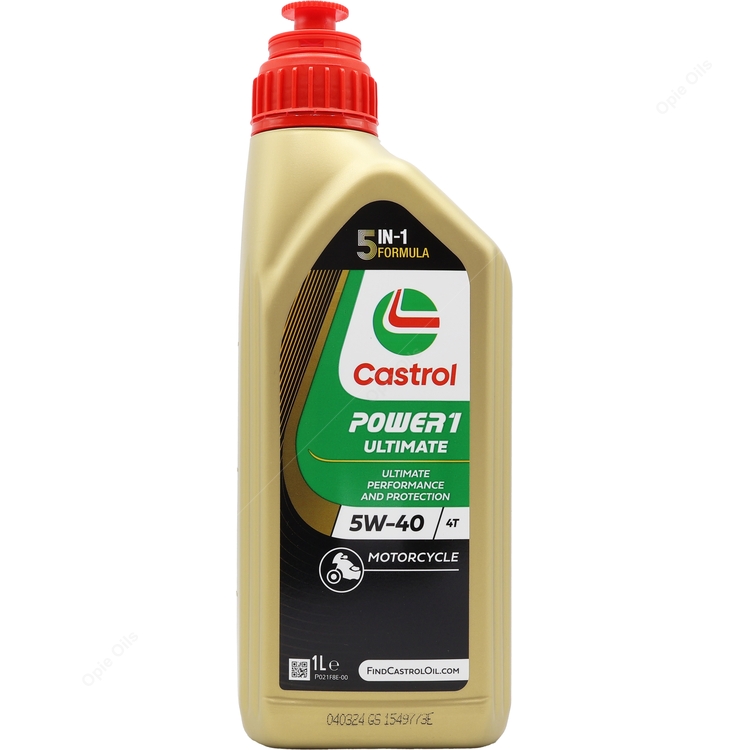 Castrol POWER1 ULTIMATE 4T 5W-40 Fully Synthetic 4 Stroke Motorcycle Engine Oil