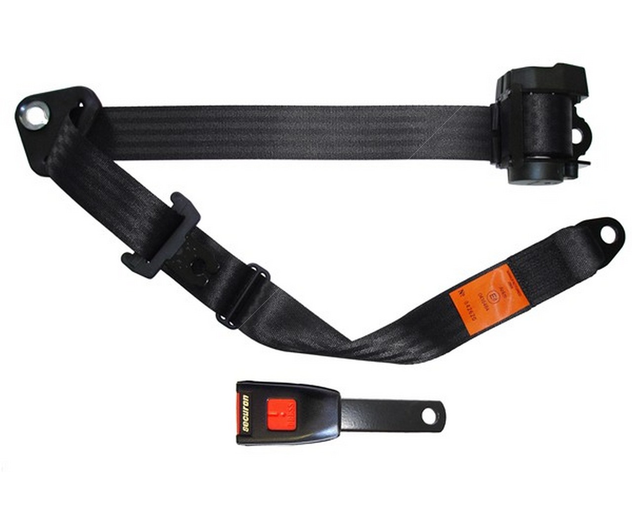 Auto Lap & Diagonal Seat Belt Black - Strong Webbing - SECURON 500/15