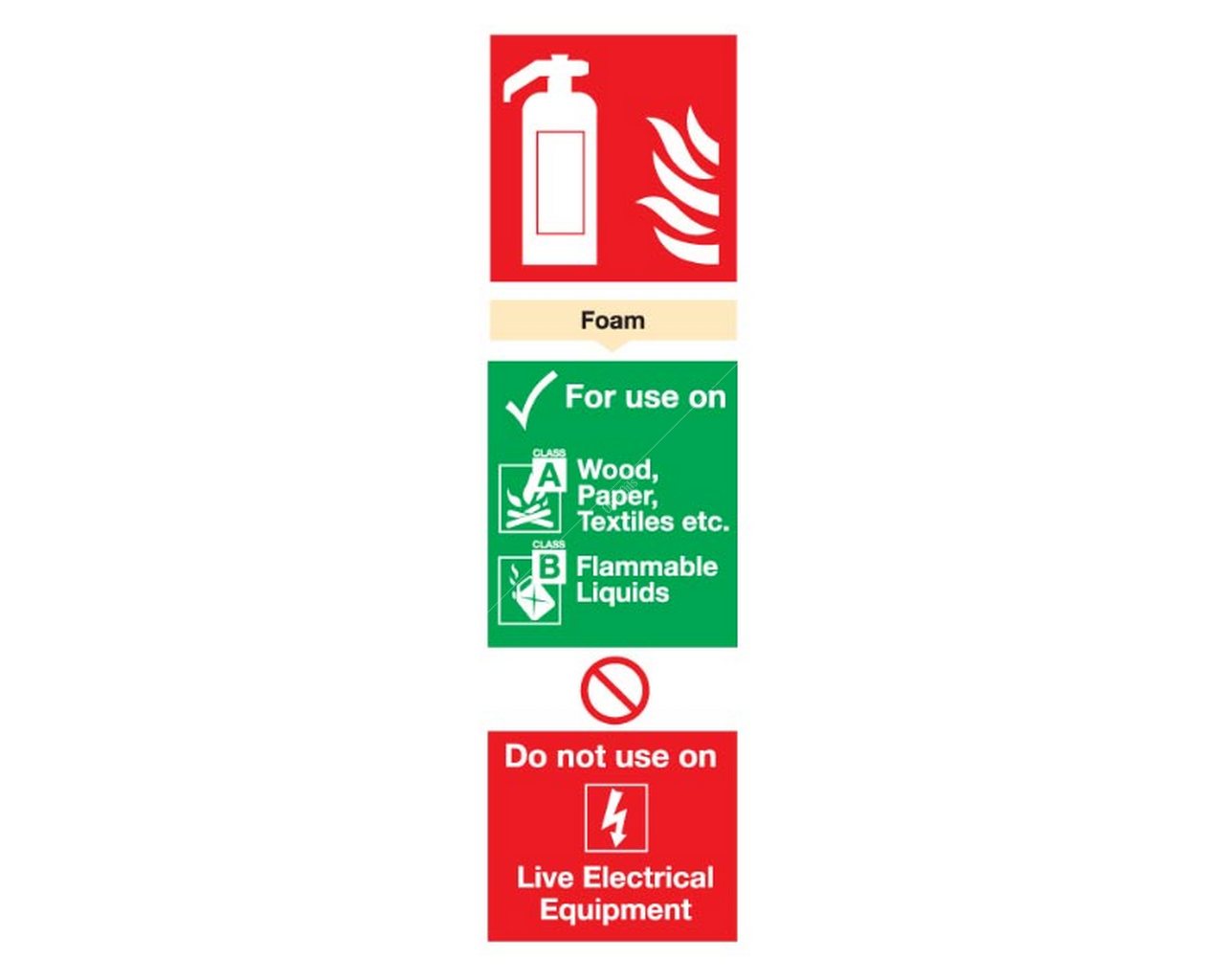 Foam Fire Extinguisher Sign - Rigid Polypropylene - 300x100mm - SIGNS ...