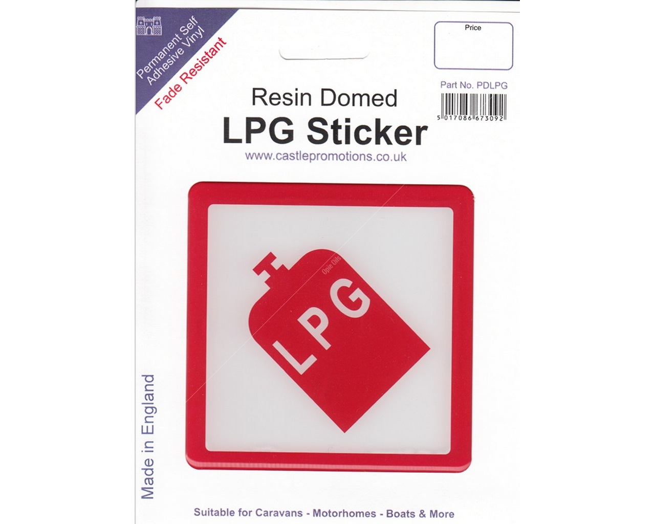 Decal Gas Safety LPG On Board Resin Domed Caravan Sticker - Castle ...