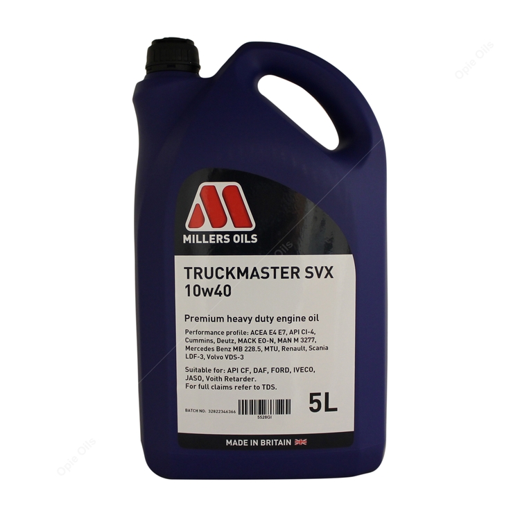 Millers Oils Truckmaster SVX 10w-40 Synthetic Full SAPs Premium Heavy ...
